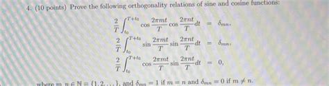 Solved Points Prove The Following Orthogonality Chegg