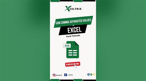 how to sum comma separated values using sum formula ms excel youtube