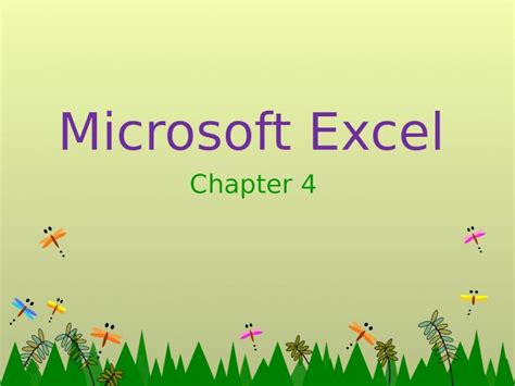 Ppt Microsoft Excel Chapter 4 Chapter 4 Formula Anatomy Of A Formula A Basic Formula