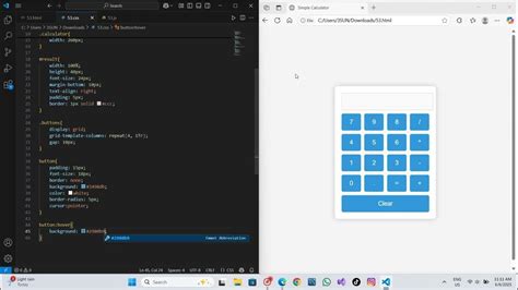 html and css and javascript project 53 simple calculator created by