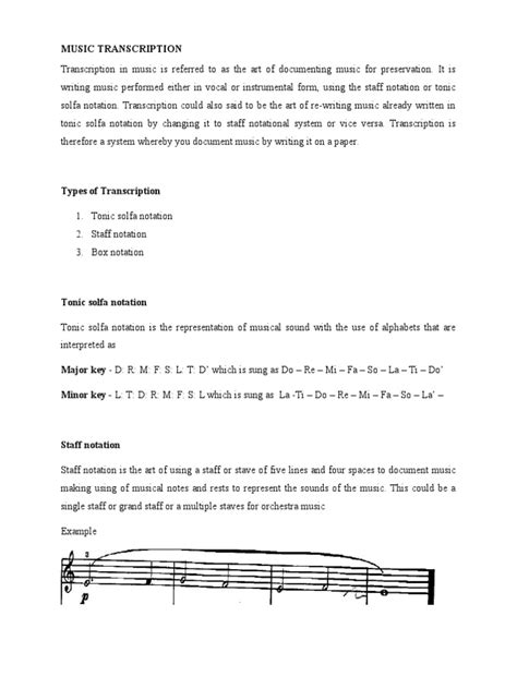Music Transcription Pdf Musical Notation Sheet Music