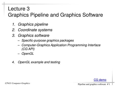 Ppt Lecture 3 Graphics Pipeline And Graphics Software Powerpoint