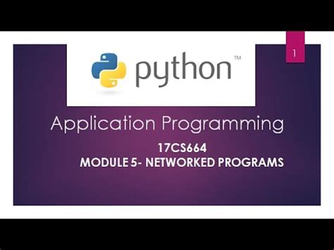 CS PYTHON MODULE Part Networked Programs YouTube