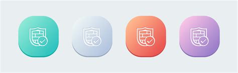 Firewall Line Icon In Flat Design Style Network Protection Signs Vector Illustration 21074326