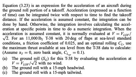 Solved Equation 323 Is An Expression For The Acceleration