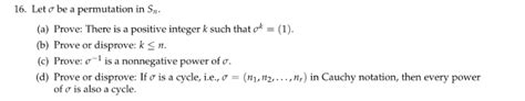 Solved Let Sigma Be A Permutation In S N Prove There Is A Chegg