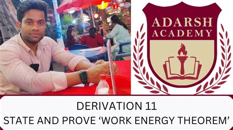 Work Energy Theorem Class11 Derivation Youtube