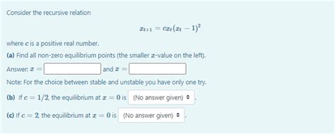 Solved Consider The Recursive Relation A Find All Chegg