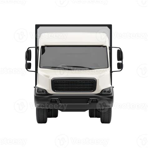 3d Delivery Truck Front View Isolate On Transparency Background