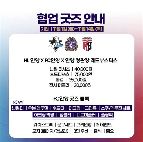 Fc안양 농구 정관장 아이스하키 Hl안양 판매굿즈 품목 국내축구 에펨코리아