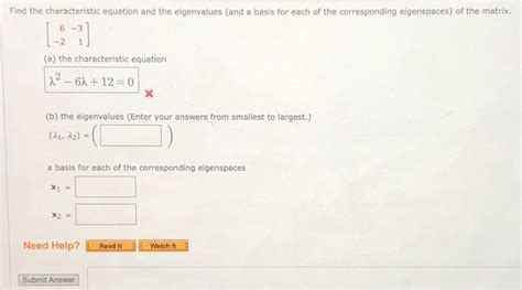 Solved Ind The Characteristic Equation And The Elgenvalues Chegg Com
