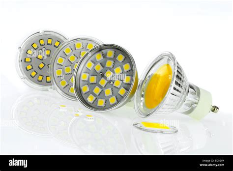 A Few GU LED Bulbs With Different Sizes Chips And Cooling Stock Photo Alamy
