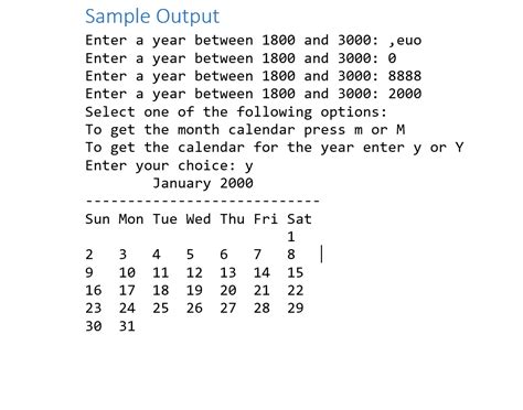 Write A Program Using Java That Prints The Calendar