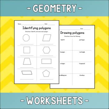 Drawing Identifying Polygons Geometry Worksheets Test Prep Assessment