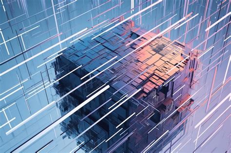 Premium Photo Grid Space Meets Geometric Elegance In Stunning 3d Cube