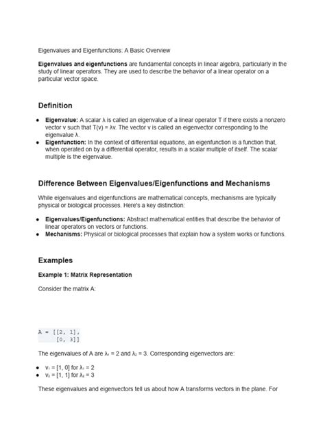 Eigenvalue And Eigenfunction Define Them And Diff Pdf