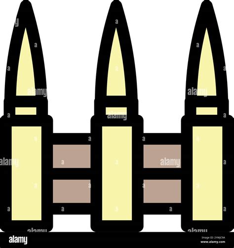 7 62mm Bullet On A Belt Symbol Military Icon Stock Vector Image And Art
