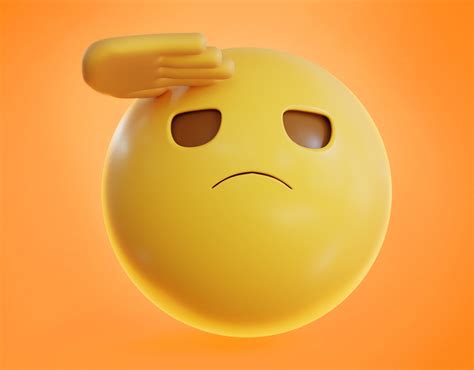 3d Model Saluting Face Animated Emoji Vr Ar Low Poly Cgtrader