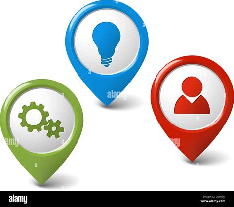 set of round 3d pointers stock vector image and art alamy