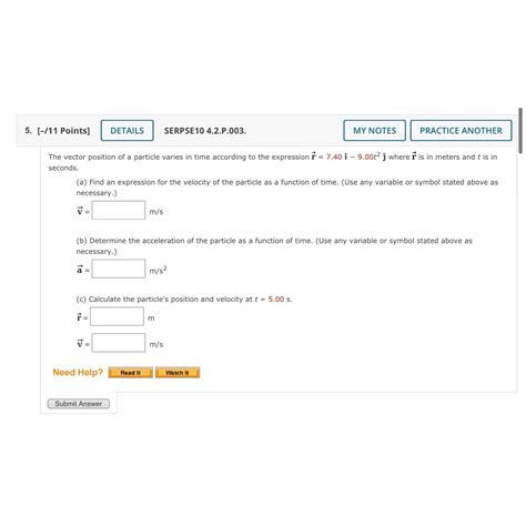Solved Points SERPSE P The Vector Position Chegg