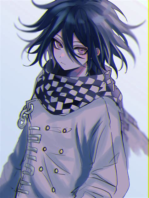 Safebooru 1boy Black Hair Buttons Checkered Clothes Checkered Scarf