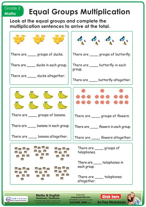 Maths Multiplication And Division Worksheets For Grade 2