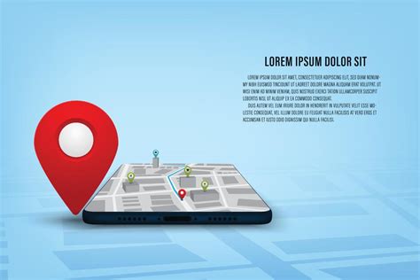 Vector GPS Mobile Application Concept Navigation With Smartphone Design For Web Banner