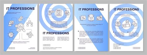 Premium Vector It Professions Blue Gradient Brochure Template