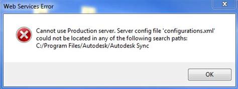 Web Service Error Server Config File Configurations Xml Could Not Be Located