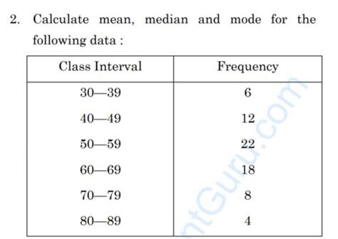 Calculate Mean Median And Mode For The Following Data Class IntervalFr