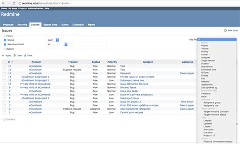 custom fields in filters png redmine