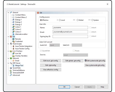 默认设置 Git Tutorial Nulab