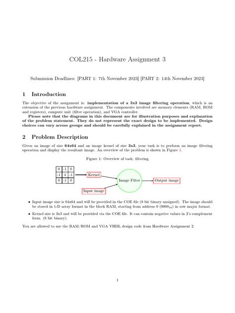 Col215 Hw Assignment 3x3 Filter 2 Pdf Random Access Memory Vhdl