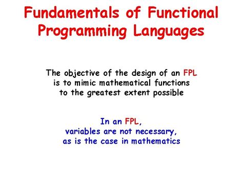 Chapter 15 Functional Programming Languages Chapter 15 Introduction