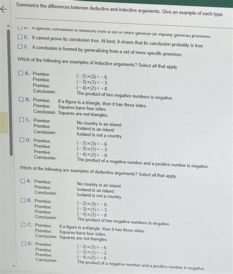 Solved Summarize The Differences Between Deductive And Chegg
