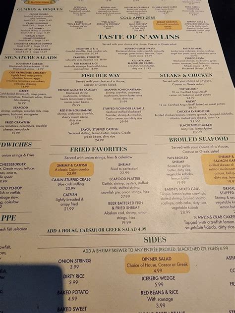 Babins Seafood House Menu Full Menu Update 2025