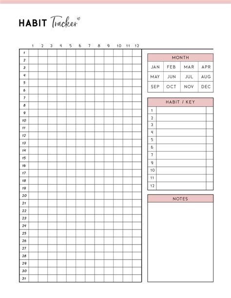 Excel Habit Tracker Template Content Calendar Template