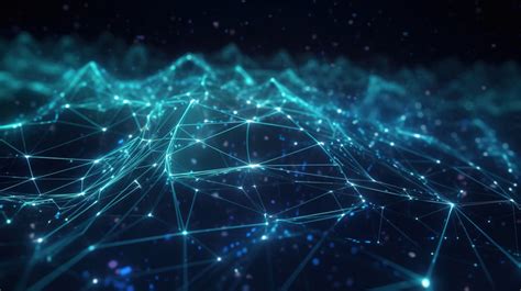 Geometric Abstract Dotted Line Blue Network Of Lines And Dots On A Black Background Backgrounds