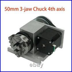 CNC Th A Rotary Axis Jaw Chuck Activity Tailstock Center CNC Router Engraver Horizontal