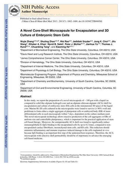 Pdf A Novel Core Shell Microcapsule For Encapsulation And 3d Culture Pdf A Novel Core Shell Microcapsule For Encapsulation And 3d Culture
