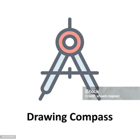 나침반 벡터 채우기 윤곽선 아이콘 그리기 간단한 스톡 일러스트 스톡 건설 현장에 대한 스톡 벡터 아트 및 기타 이미지 건설