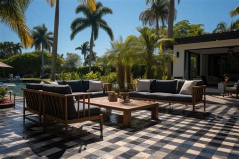 Premium Photo Backyard Landscaping Concrete Pavers On Grass