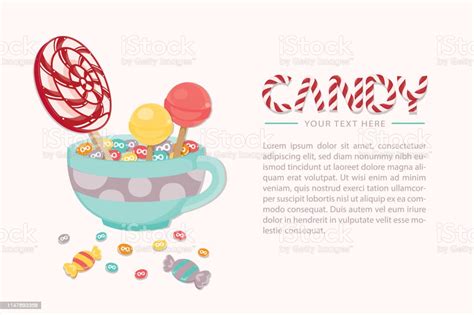 롤리팝 다채로운 사탕 고립 된 벡터 일러스트와 함께 파스텔 달콤한 템플릿입니다 견과에 대한 스톡 벡터 아트 및 기타 이미지 견과 귀여운 나선형 Istock