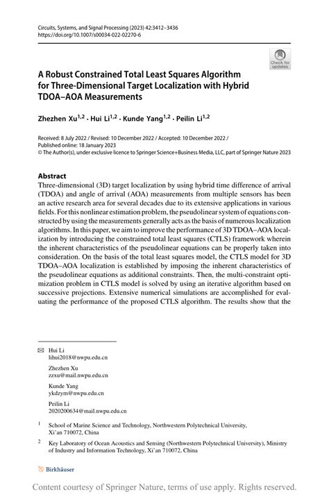 A Robust Constrained Total Least Squares Algorithm For Three Dimensional Target Localization