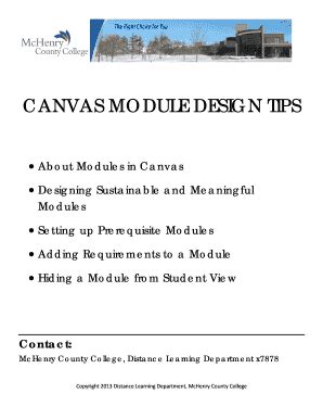 Fillable Online CANVAS MODULE DESIGN TIPS Fax Email Print PdfFiller