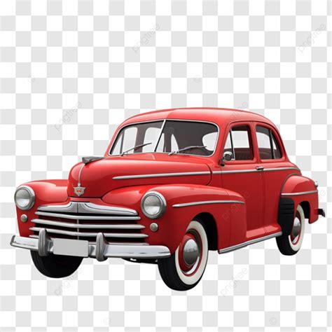 세련된 디자인과 시대를 초월한 레트로 모양으로 1950 년대의 클래식 빈티지 레드 카 1950 년대의 클래식 빈티지 레드카 세련된 디자인과 시대를 초월한 복고풍 외관