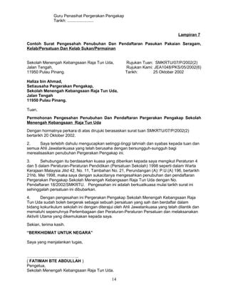 contoh surat penubuhan persatuan terbaru - Lucas Grant