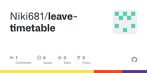 GitHub Niki681 Leave Timetable