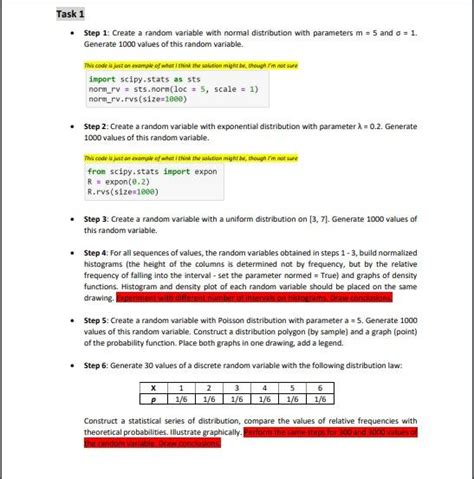 Solved Task 1 Step 1 Create A Random Variable With Normal Chegg