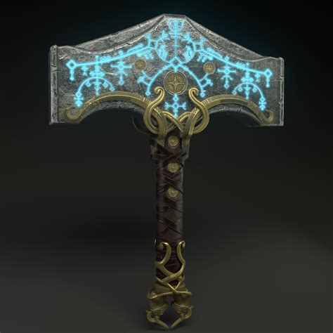 Artstation Thors Mjolnir In God Of War Ragnarök